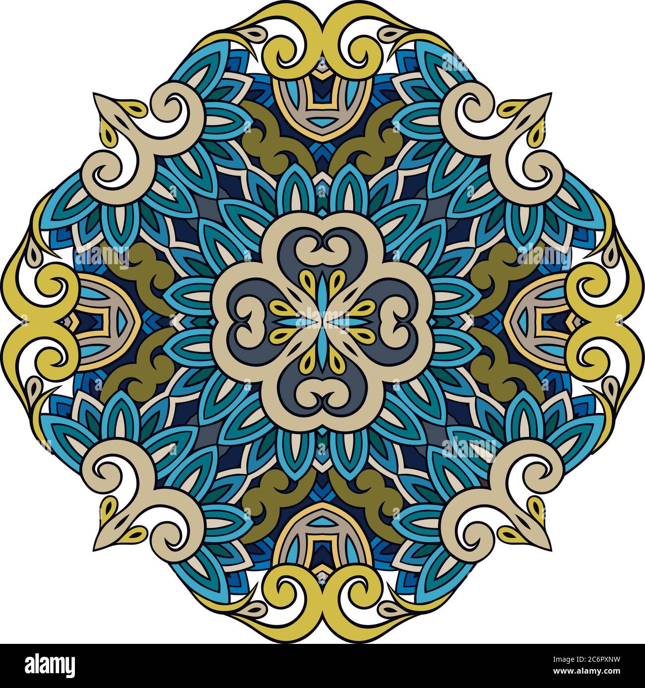Vector decorative ornamental flower illustration Stock Vector Image ...