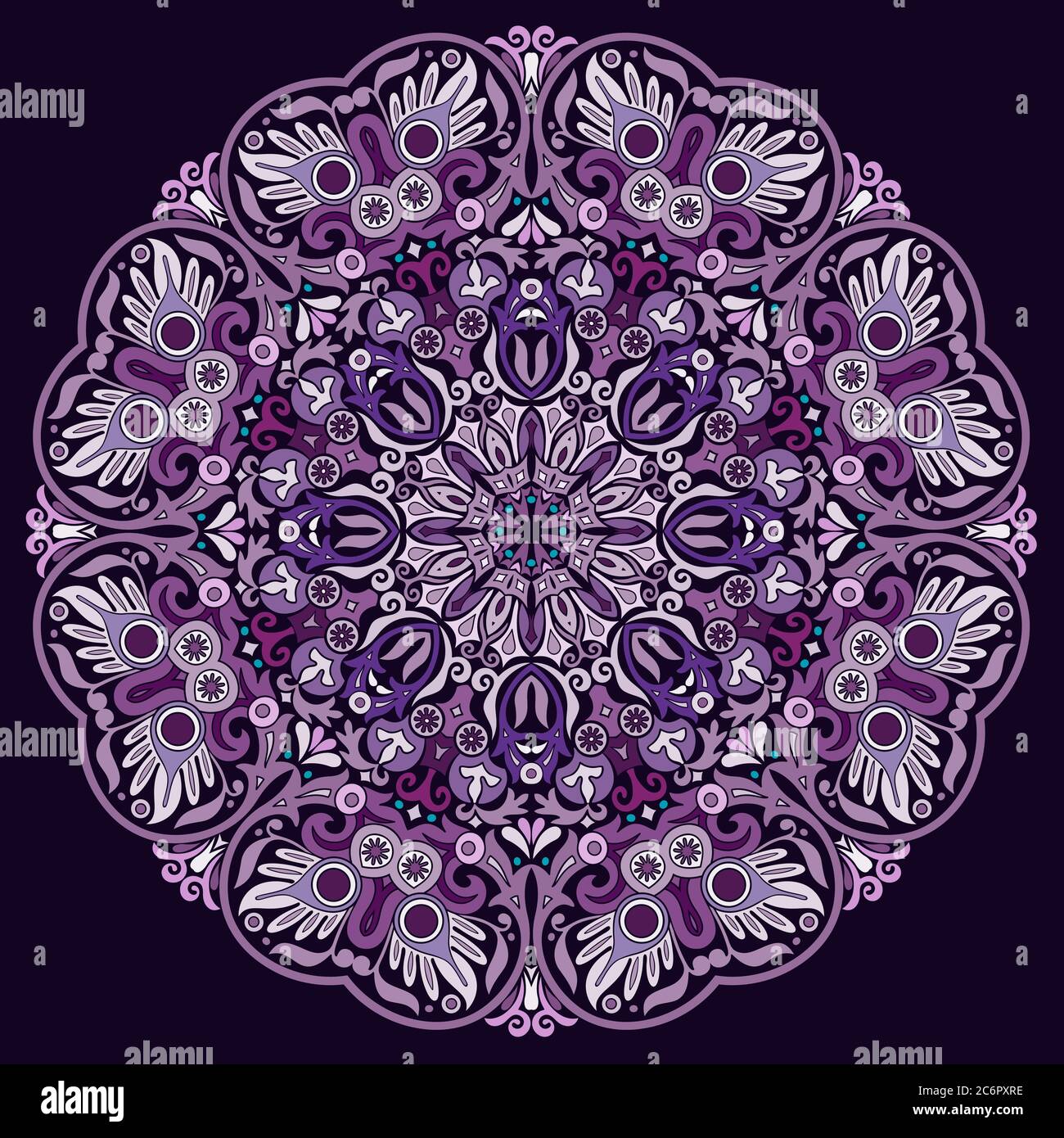 Vector ethnic abstract flower illustration Stock Vector Image & Art - Alamy