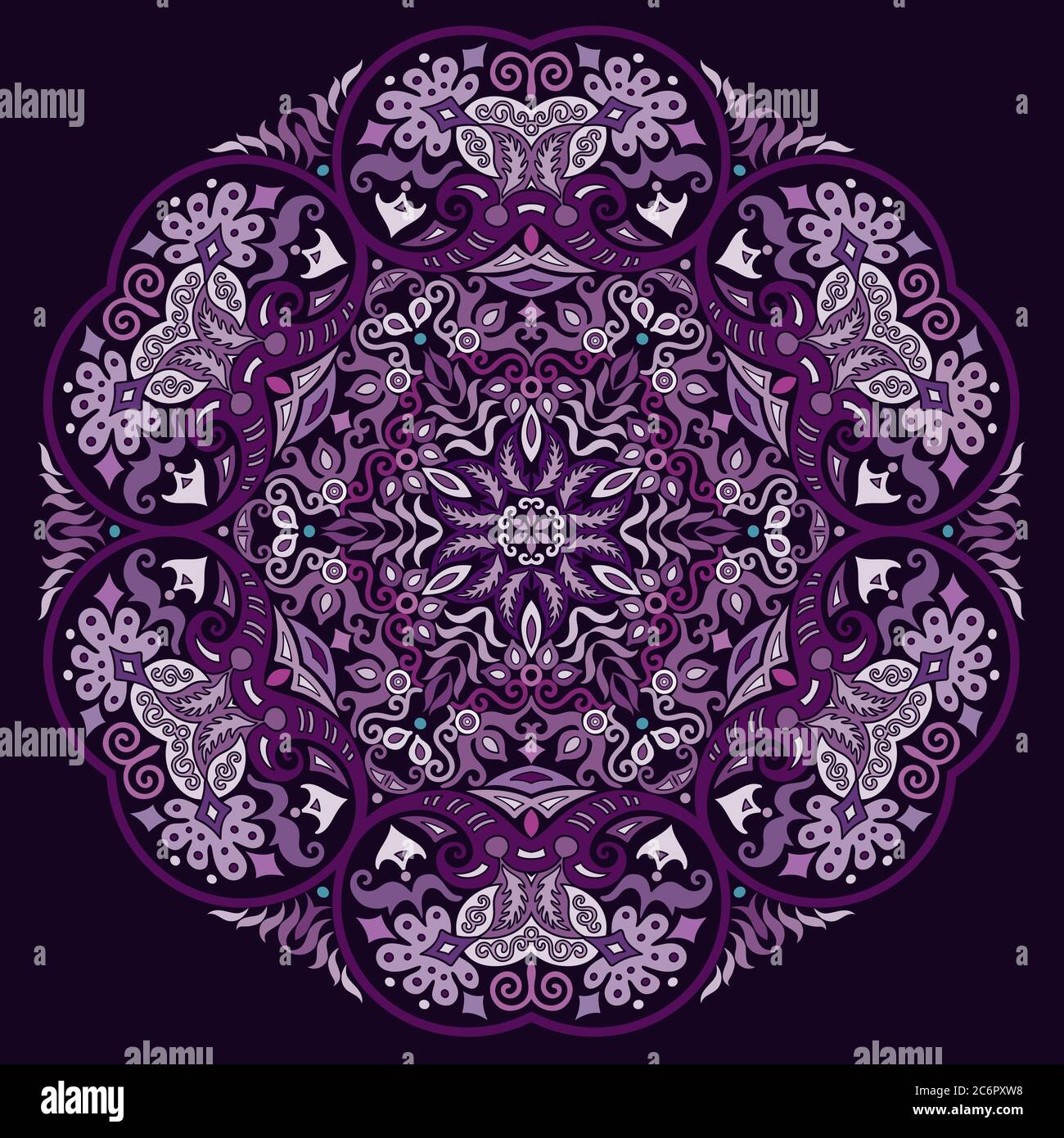 Vector ethnic abstract flower illustration Stock Vector Image & Art - Alamy