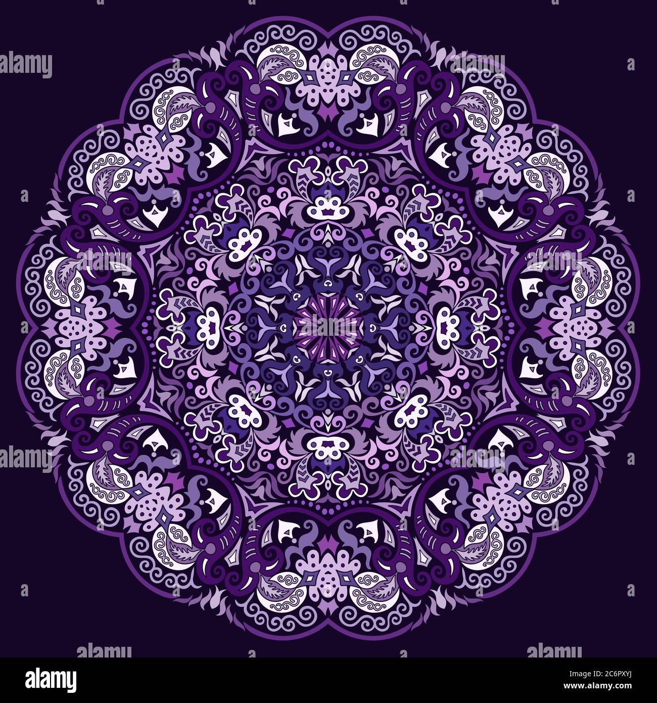 Vector ethnic abstract flower illustration Stock Vector Image & Art - Alamy