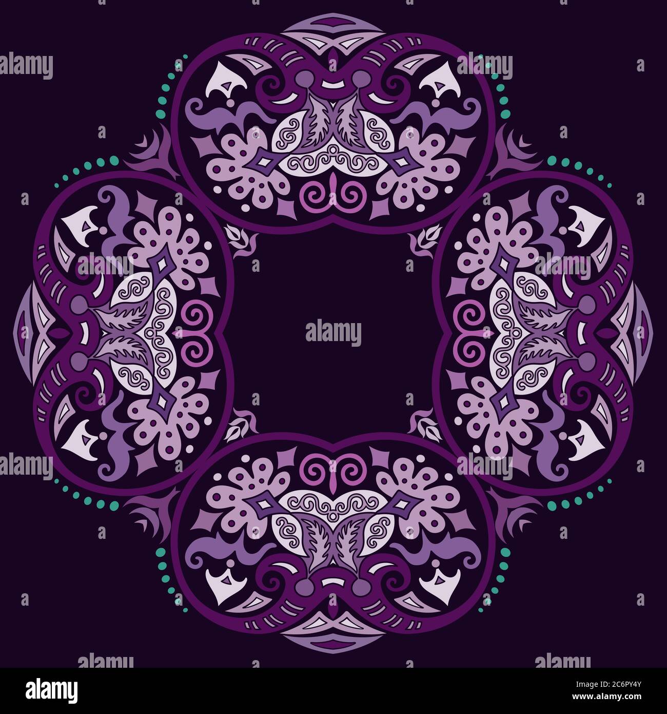 Vector ethnic abstract flower illustration Stock Vector Image & Art - Alamy