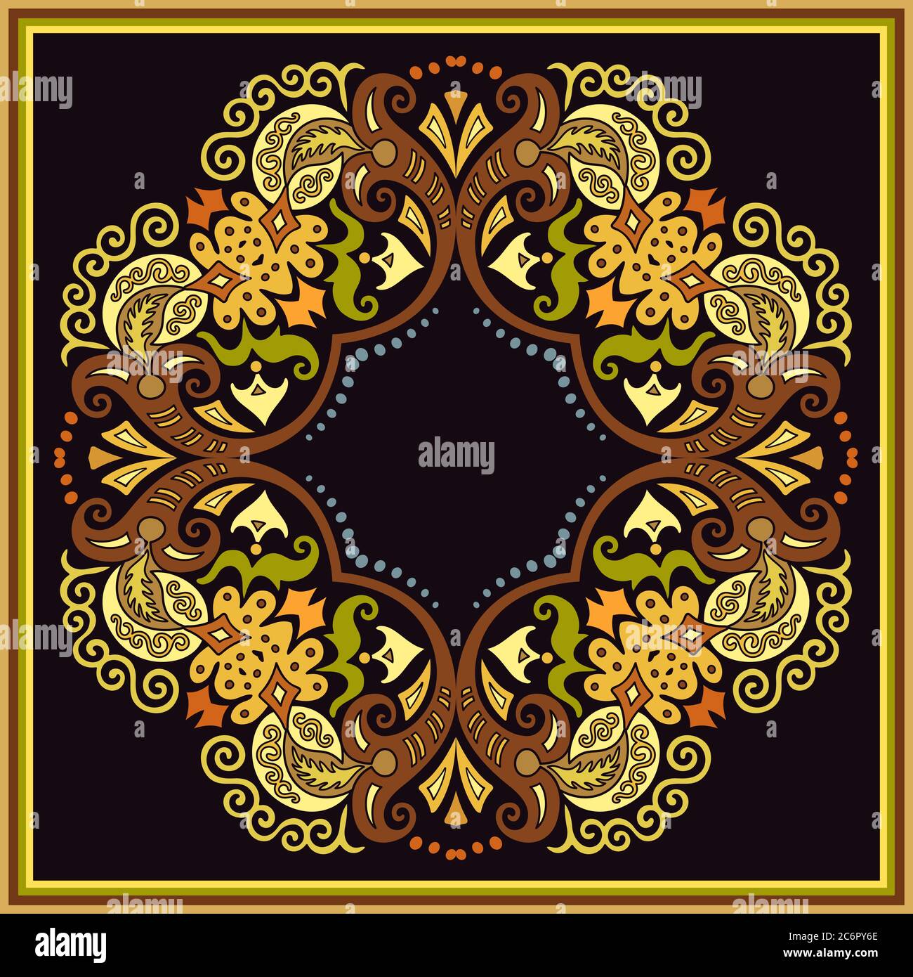 Vector ethnic abstract flower illustration Stock Vector Image & Art - Alamy