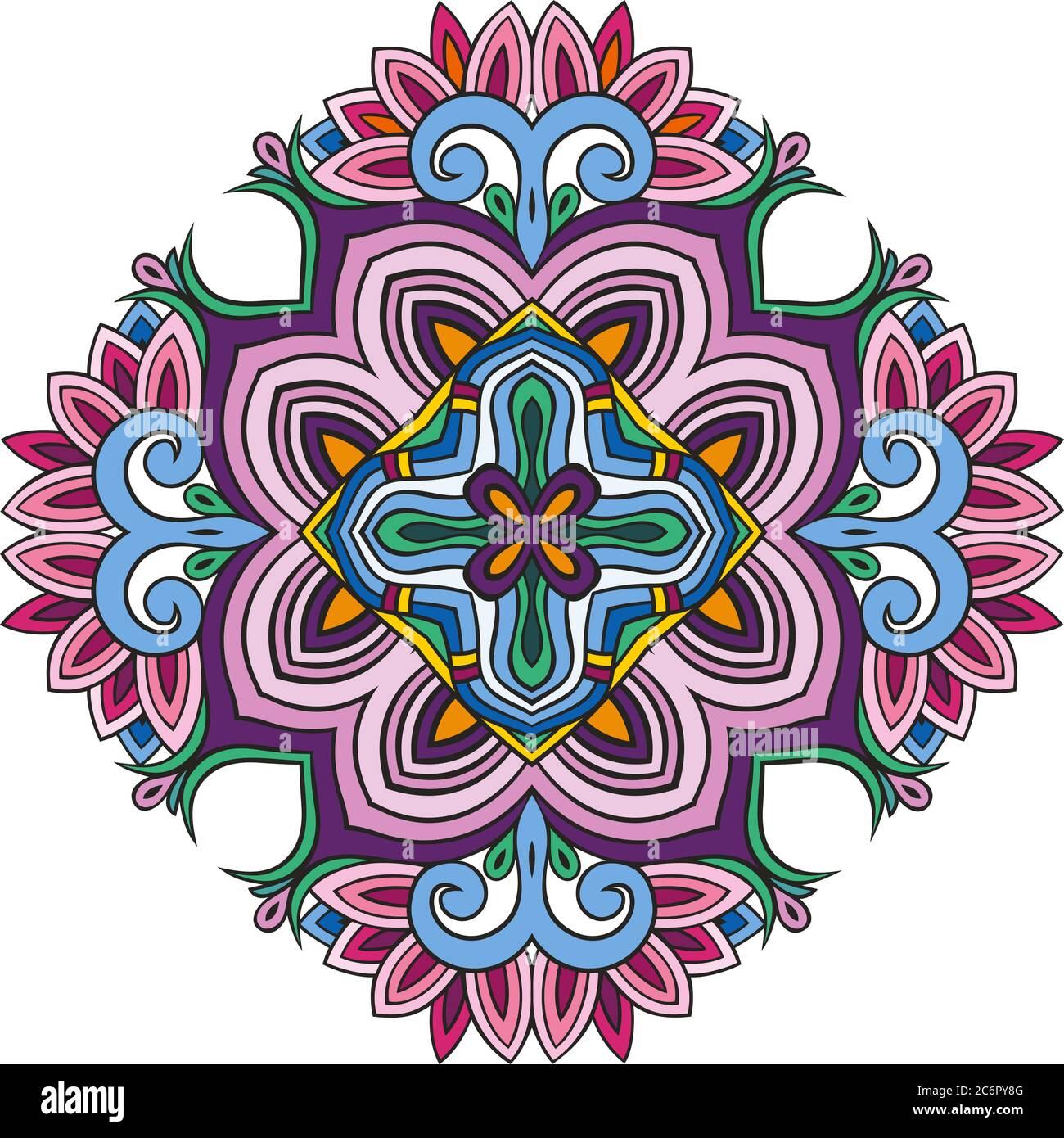 Vector decorative ornamental flower illustration Stock Vector Image ...
