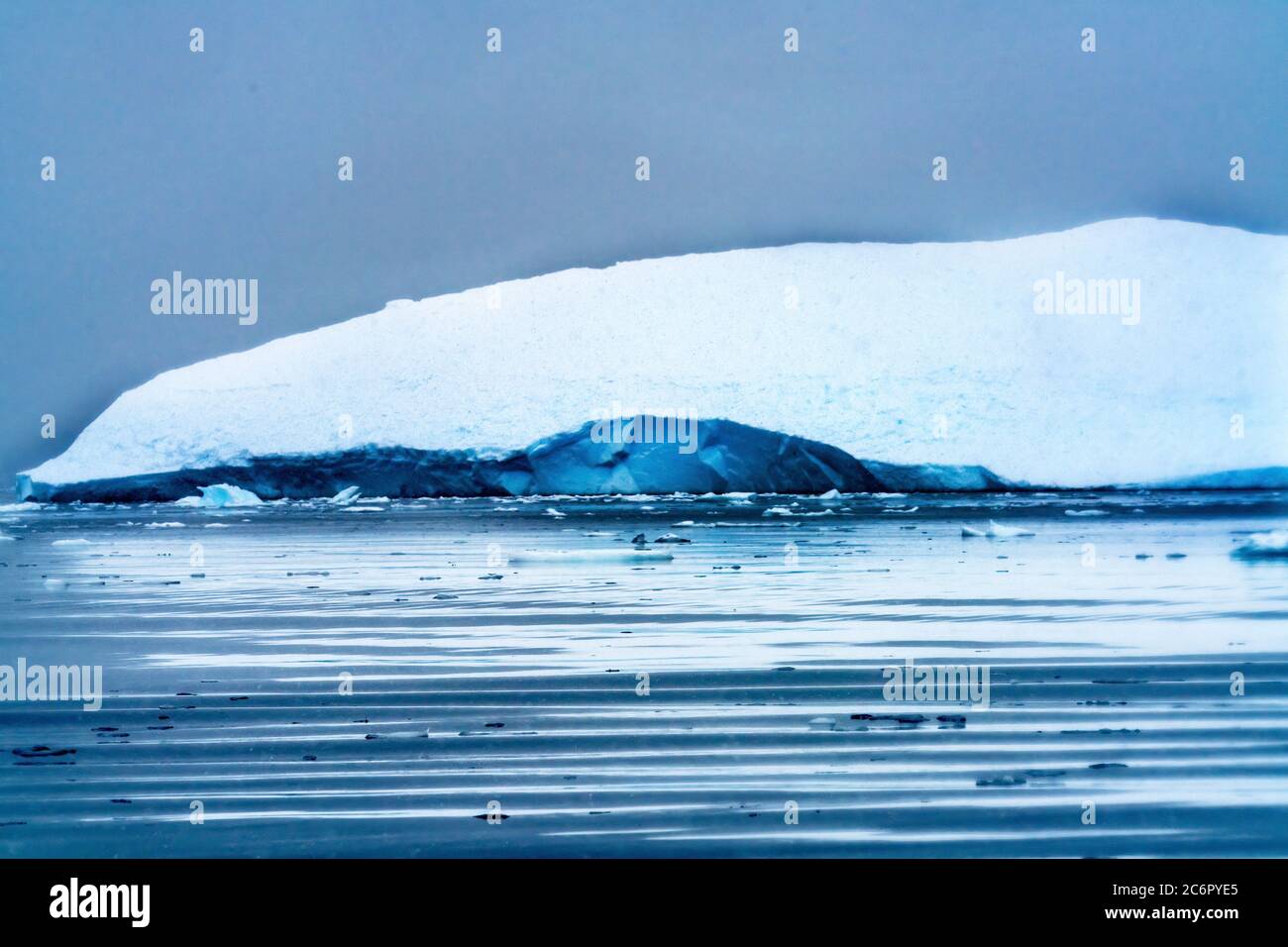 Snowing Floating Blue Iceberg Reflection Paradise Bay Skintorp Cove ...