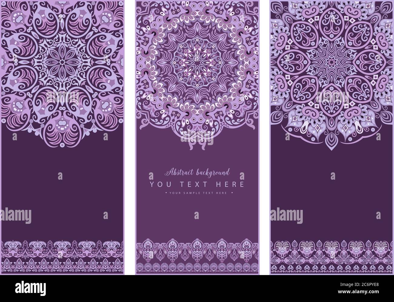 Set of 3 vector abstract ornamental nature cards Stock Vector Image ...