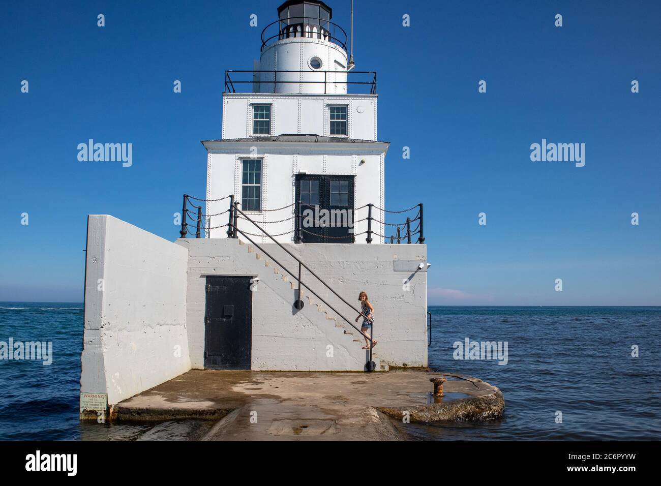Manitowoc North Breakwater Lighthouse in Manitowoc, Wisconsin in July ...