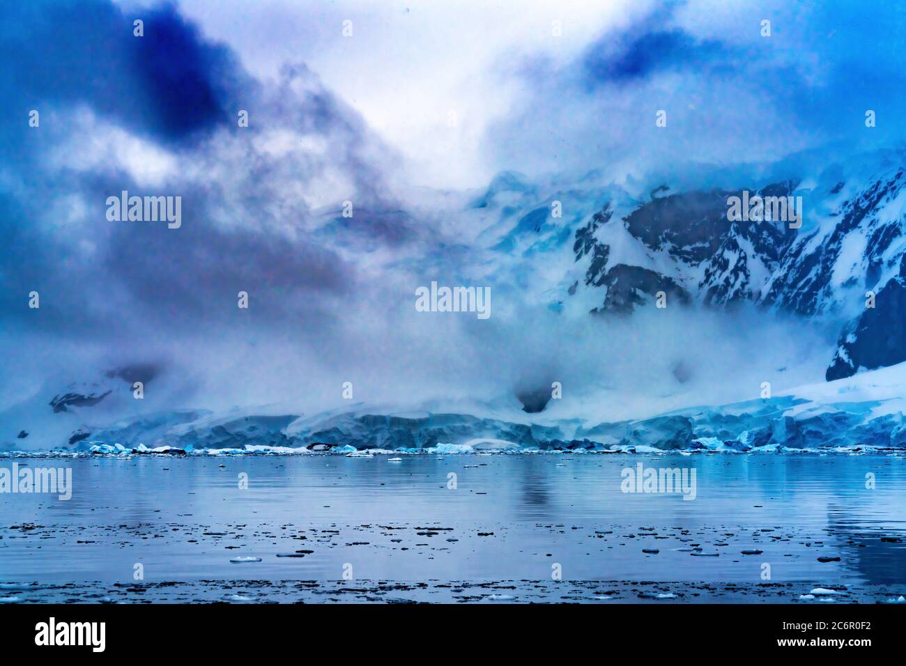 Blue Glacier Snow Mountains Paradise Bay Skintorp Cove Antarctica ...