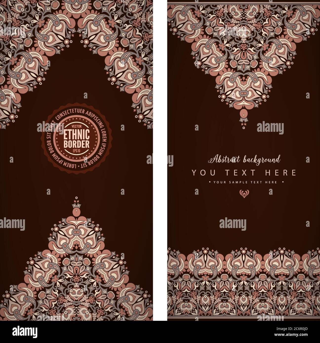 Set of 2 vector ornamental nature cards Stock Vector Image & Art - Alamy