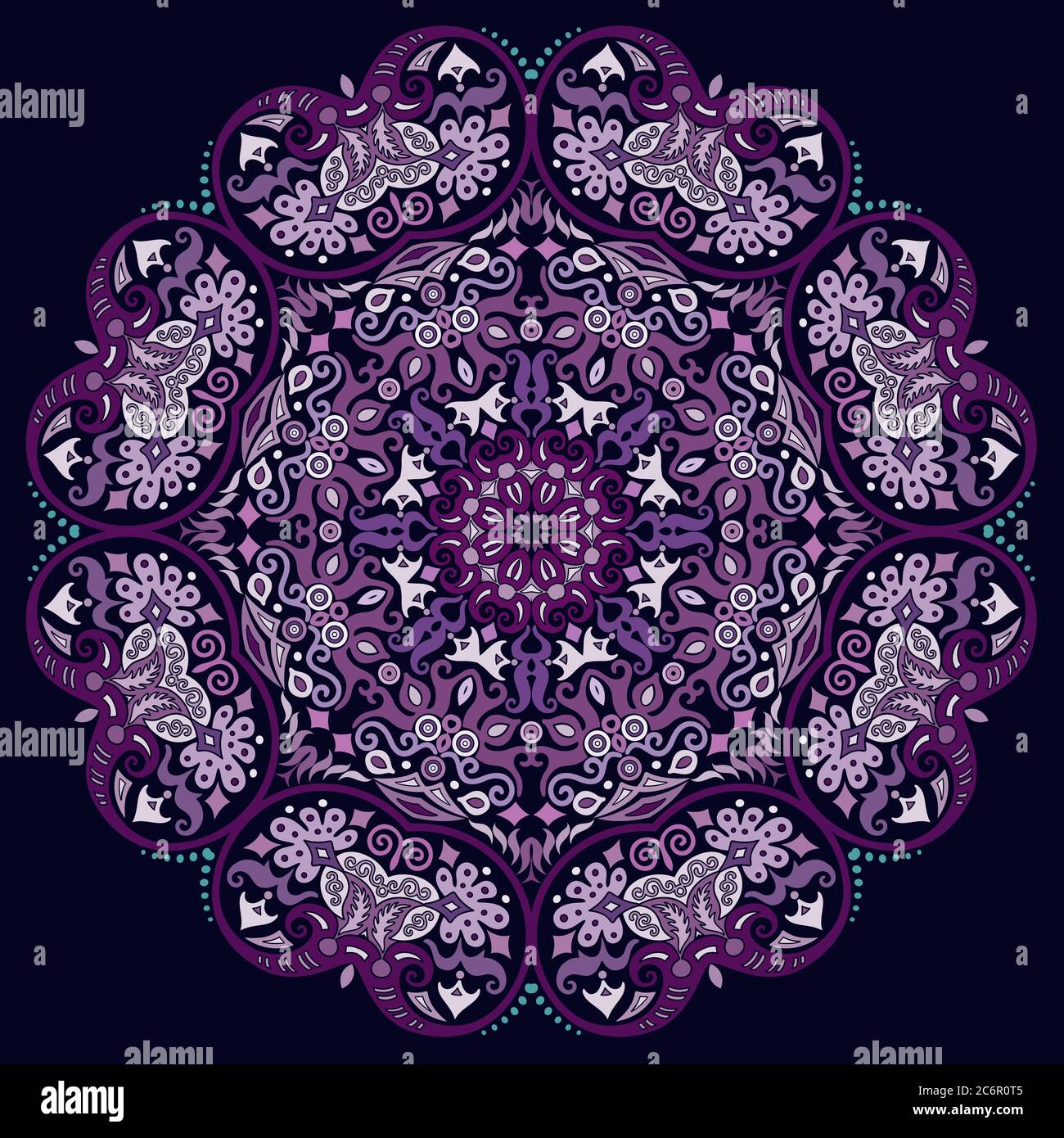 Vector ethnic abstract flower illustration Stock Vector Image & Art - Alamy