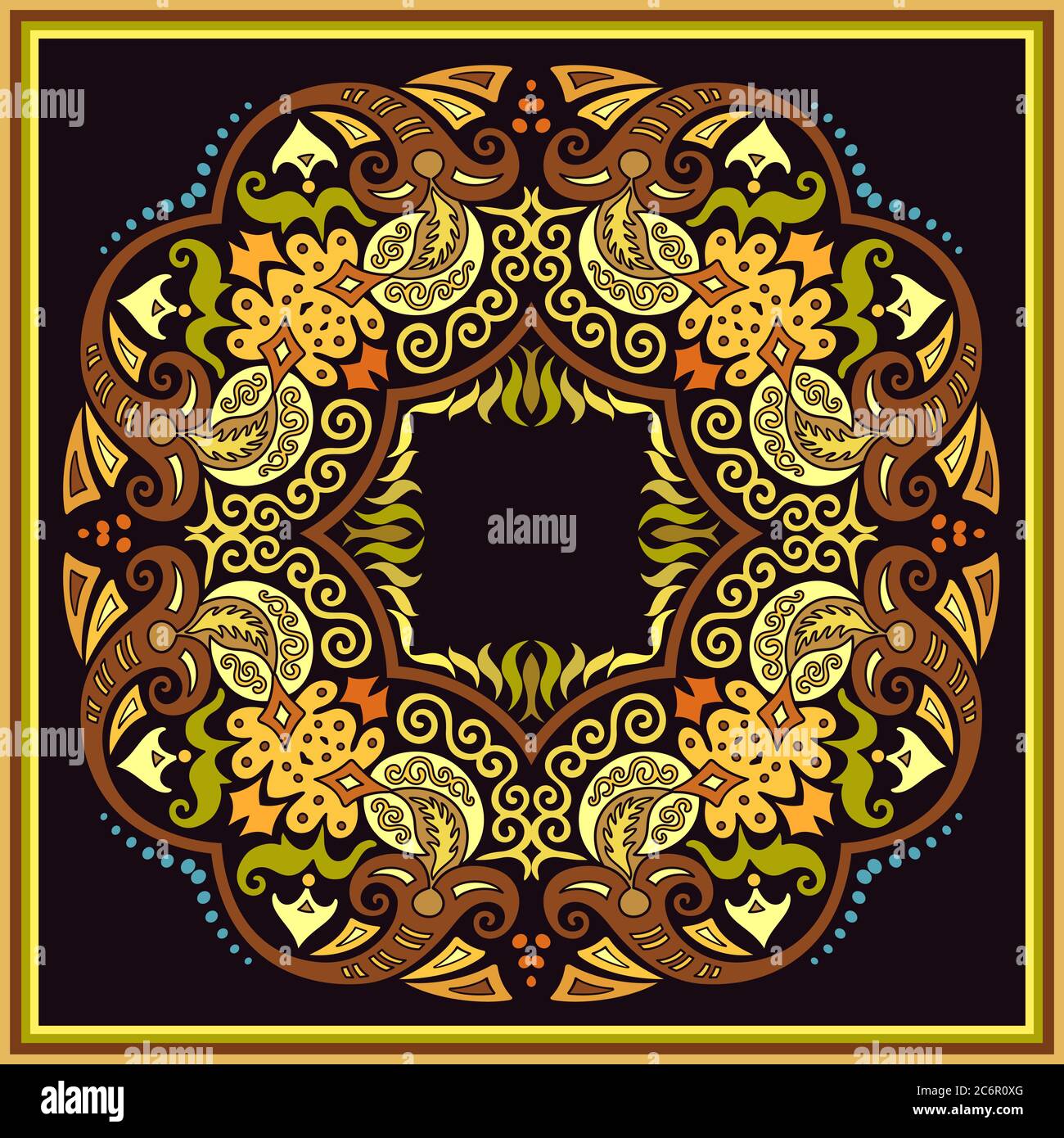 Vector ethnic abstract flower illustration Stock Vector Image & Art - Alamy