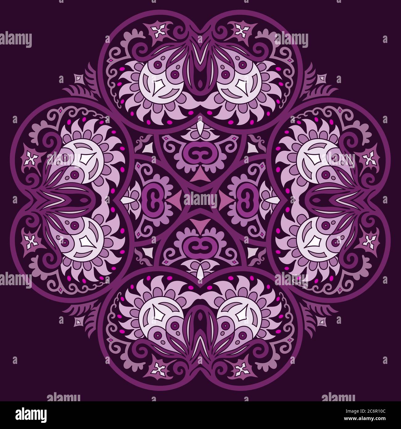 Vector ethnic abstract flower illustration Stock Vector Image & Art - Alamy