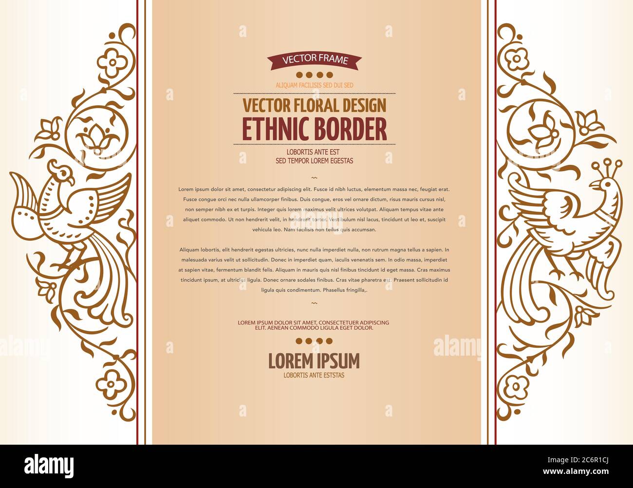 Vector abstract nature and birds vintage border Stock Vector Image ...