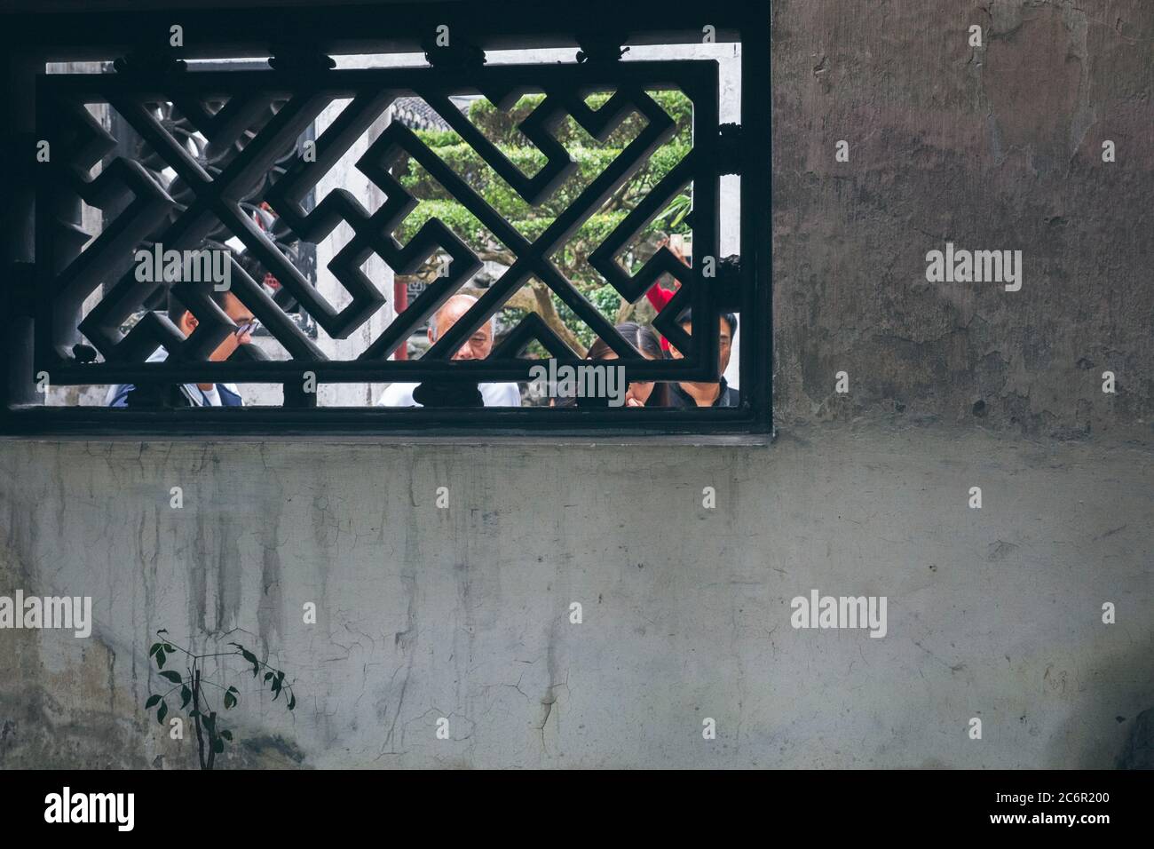 Black steel window, city of Shanghai China Stock Photo - Alamy