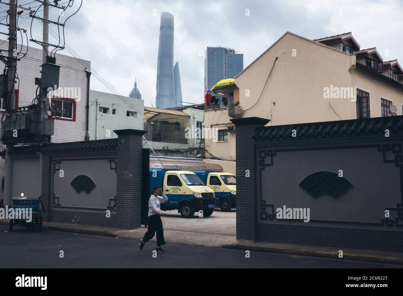 Stone wall, city of Shanghai China Stock Photo - Alamy