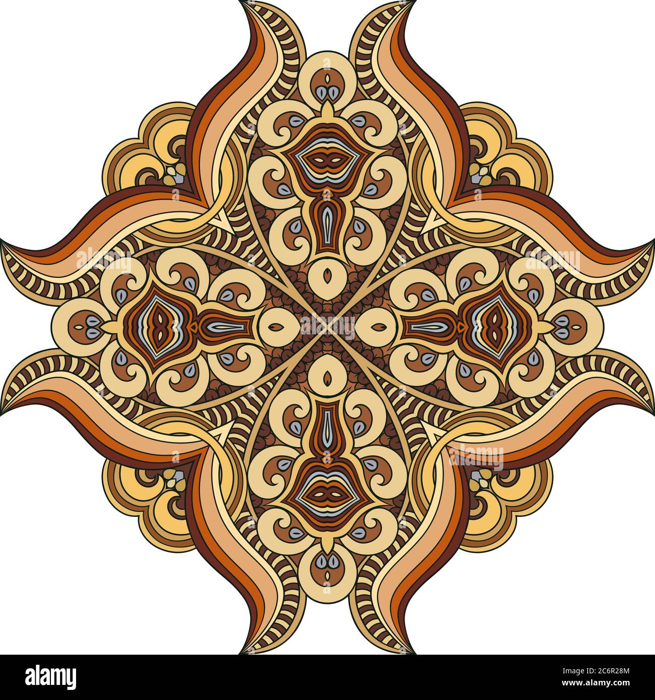 Vector decorative ornamental flower illustration Stock Vector Image ...