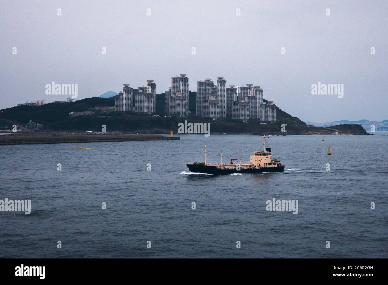 Tall buildings over the sea, city of Busan South Korea Stock Photo - Alamy