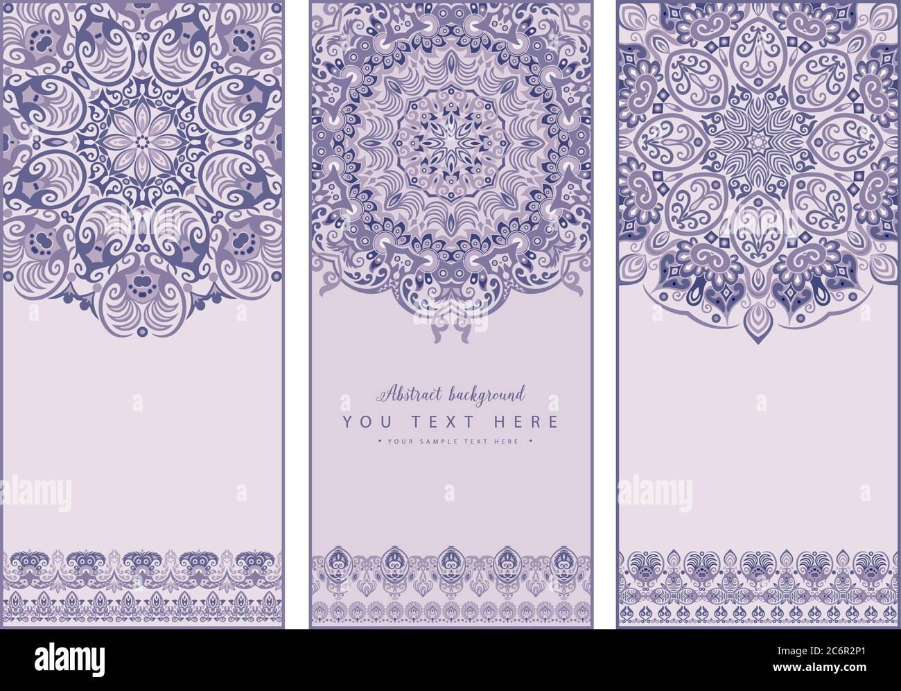 Set of 3 vector abstract ornamental nature cards Stock Vector Image ...