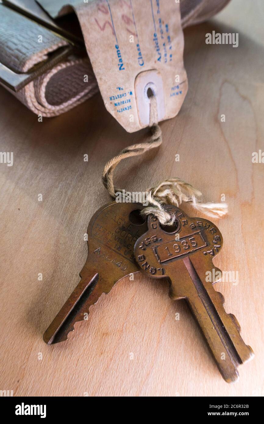Brass keys to a West Point cadet footlocker 1960s, USA Stock Photo - Alamy