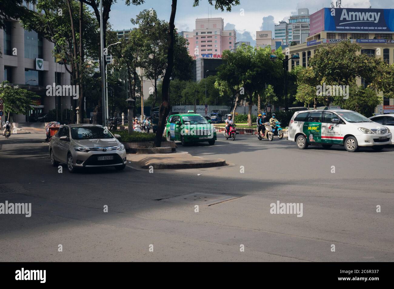 Taxi place, city of Ho Chi Minh City Vietnam Stock Photo - Alamy