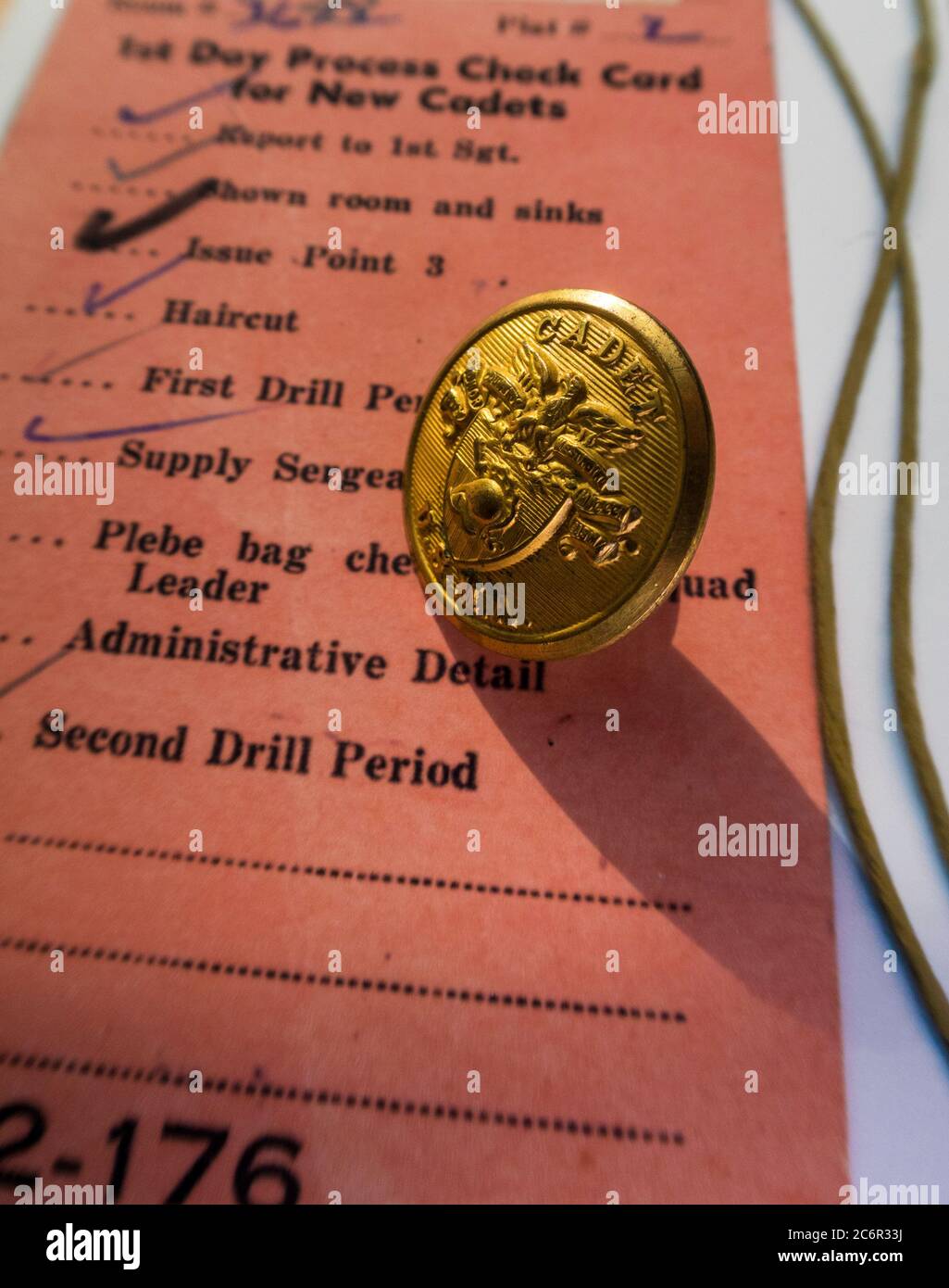 1st Day Process Check Card for New Cadets at the United States Military ...