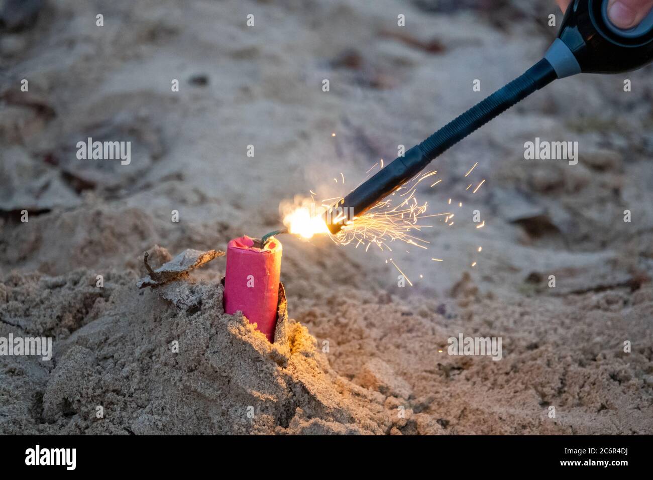 Stick stuck in sand hi-res stock photography and images - Alamy