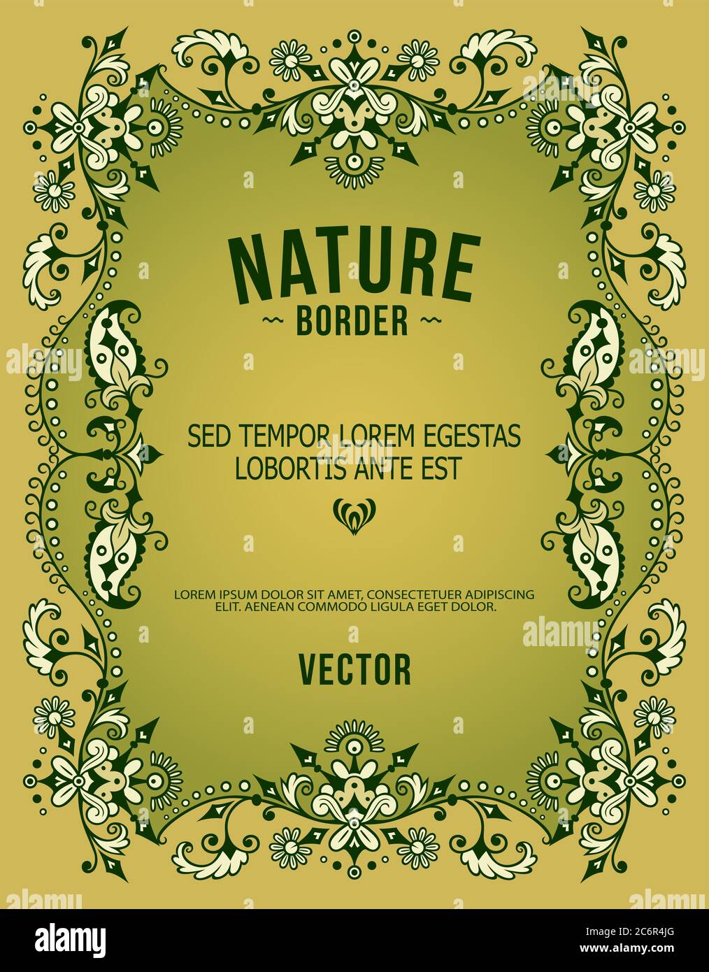 Vector abstract ornamental nature vintage border Stock Vector Image ...