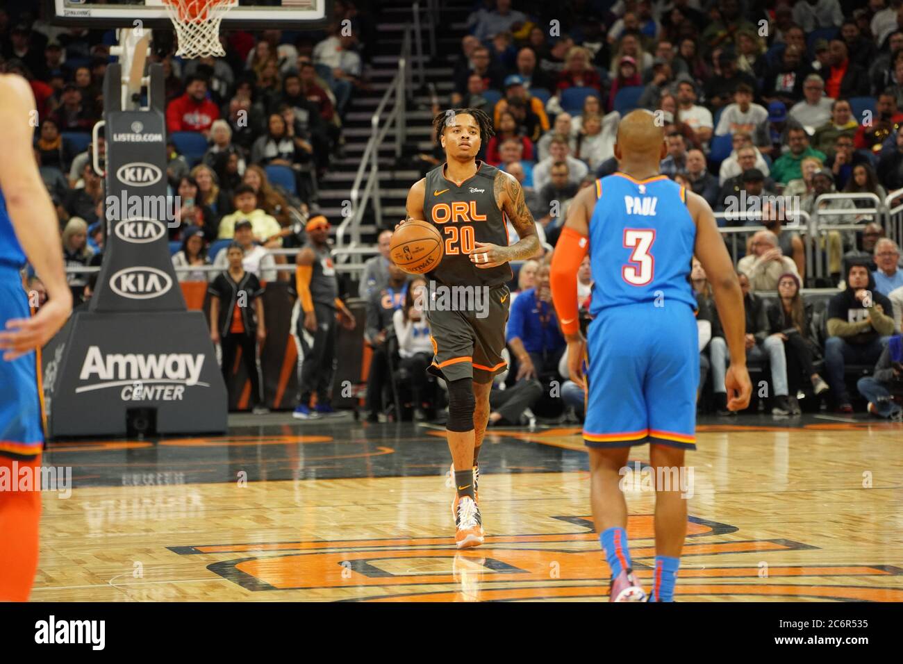 Oklahoma Thunder face the Orlando Magic at the Amway Center on January ...