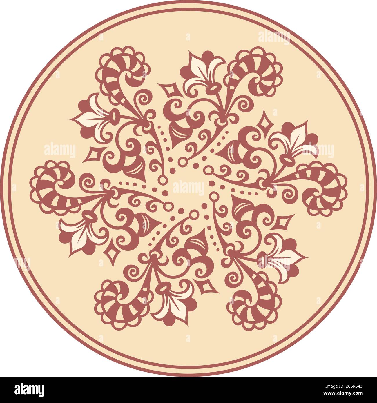 Vector decorative floral ethnic round illustration Stock Vector Image ...