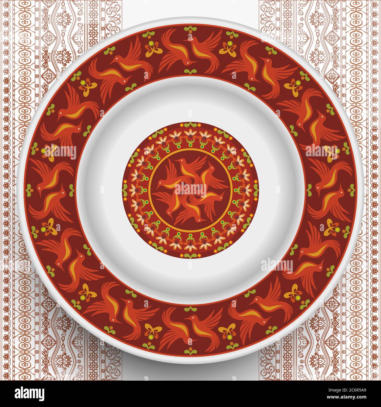 Vector plate with abstract decorative ornament Stock Vector Image & Art ...