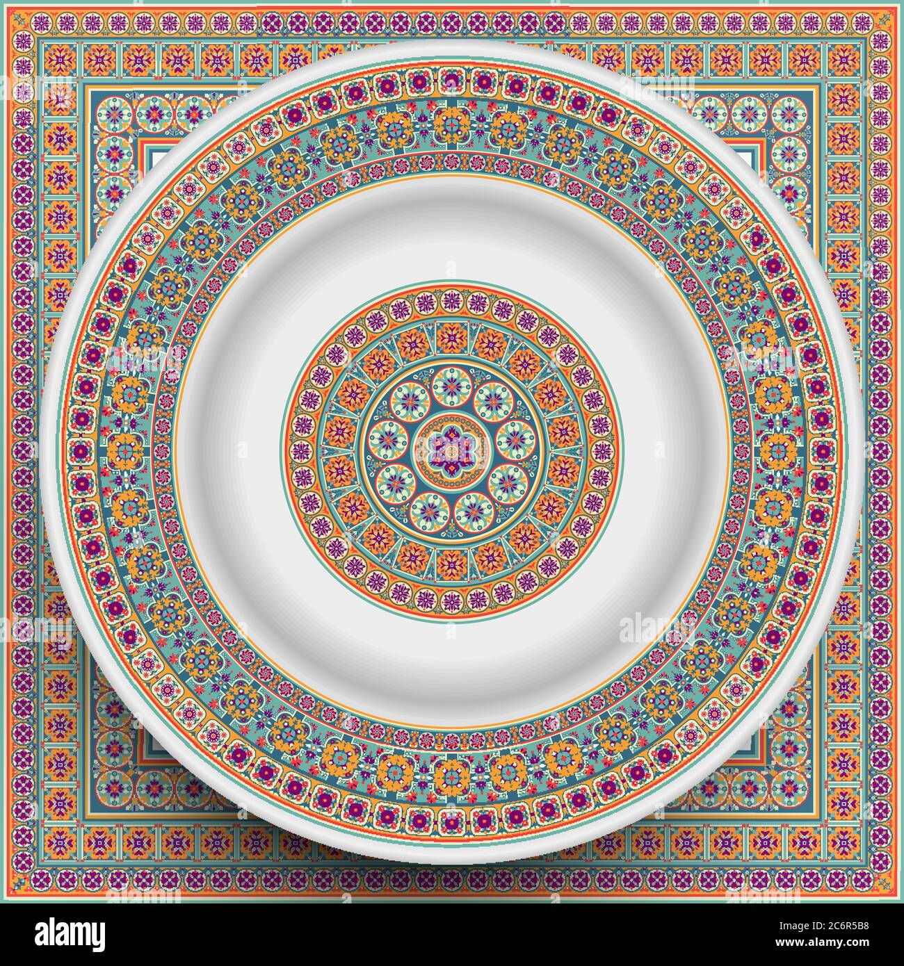 Vector plate with abstract decorative ornament Stock Vector Image & Art ...