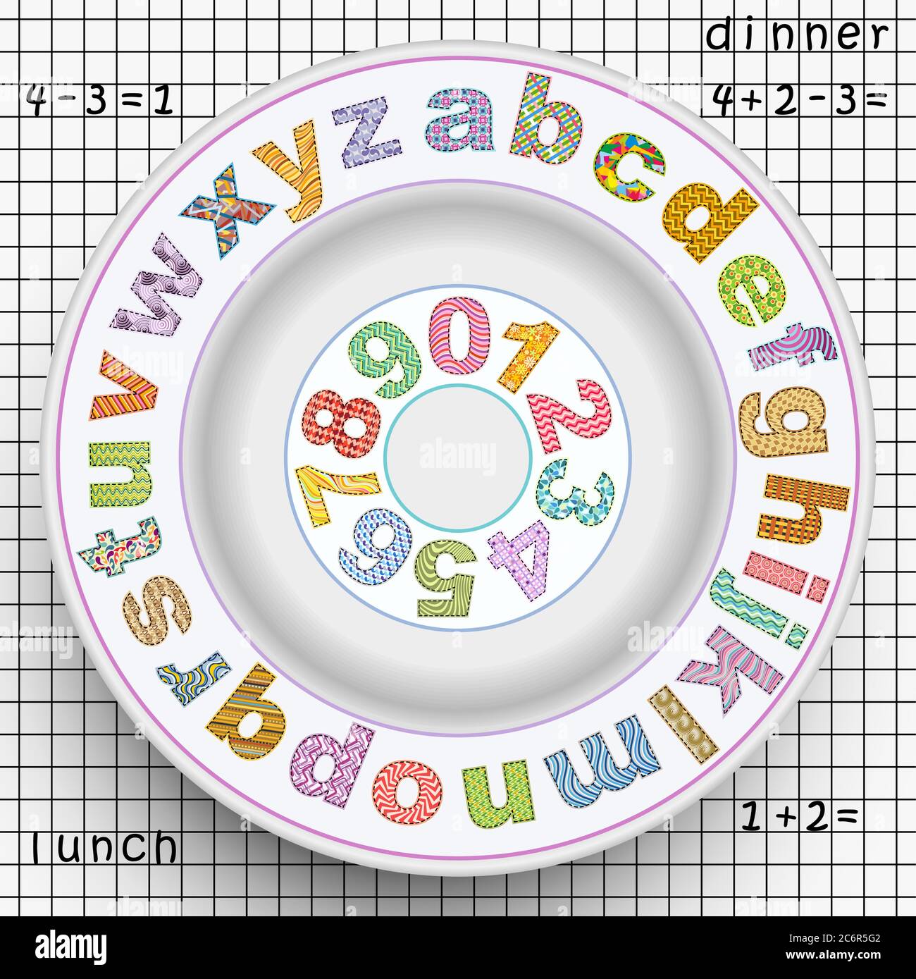 Vector plate with abstract decorative alphabet Stock Vector Image & Art ...