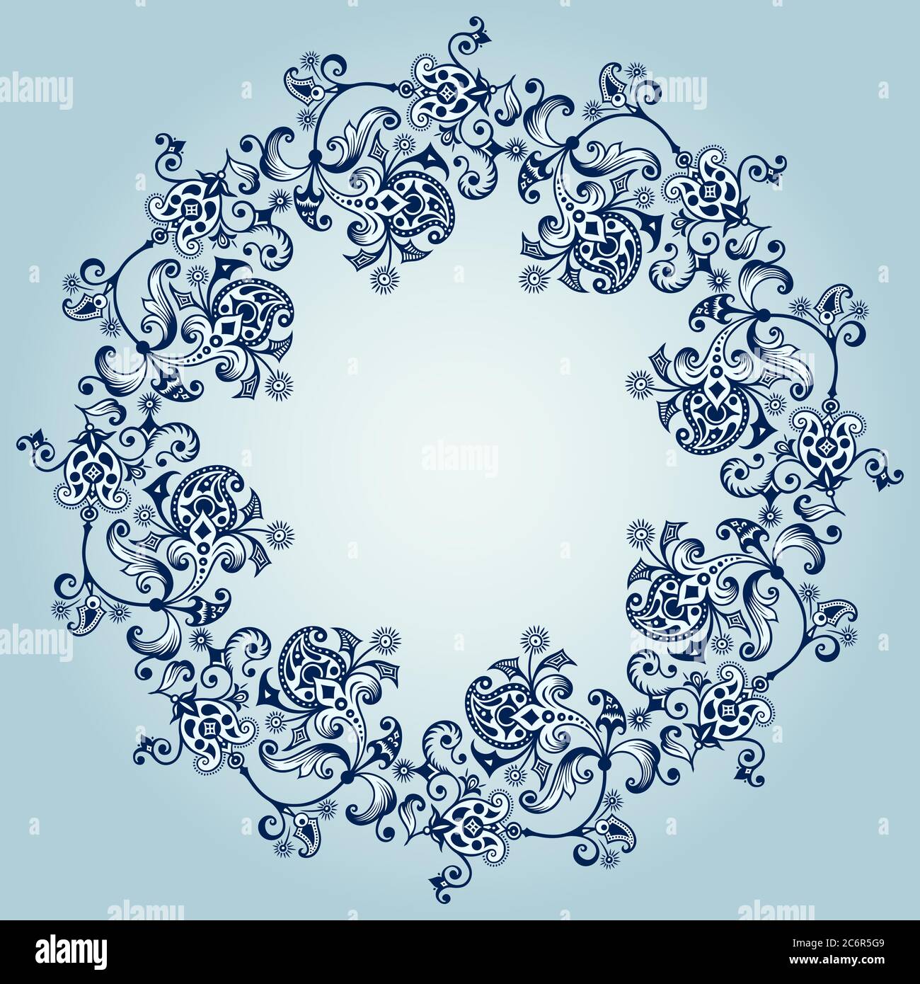 Vector ornamental nature vintage round border Stock Vector Image & Art ...