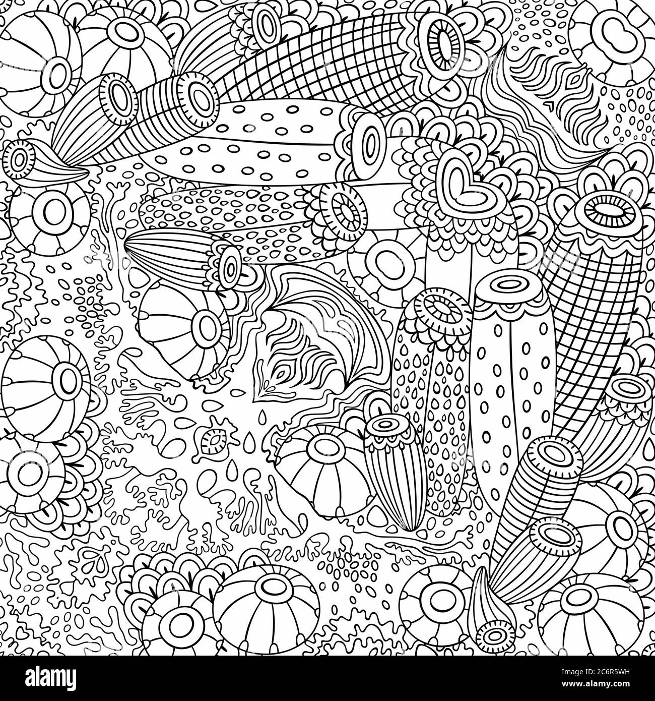 Vector fantasy hand drawn seamless pattern Stock Vector Image & Art - Alamy