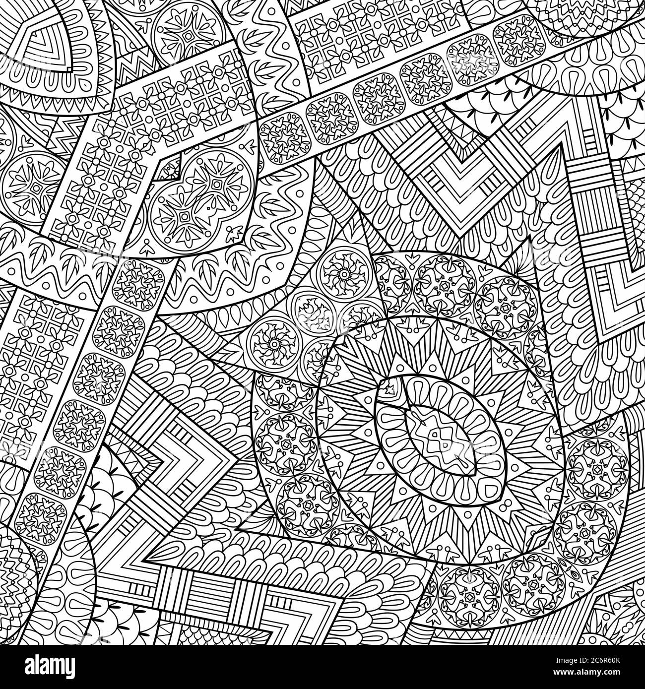 Vector ethnic hand drawn line art background Stock Vector Image & Art ...