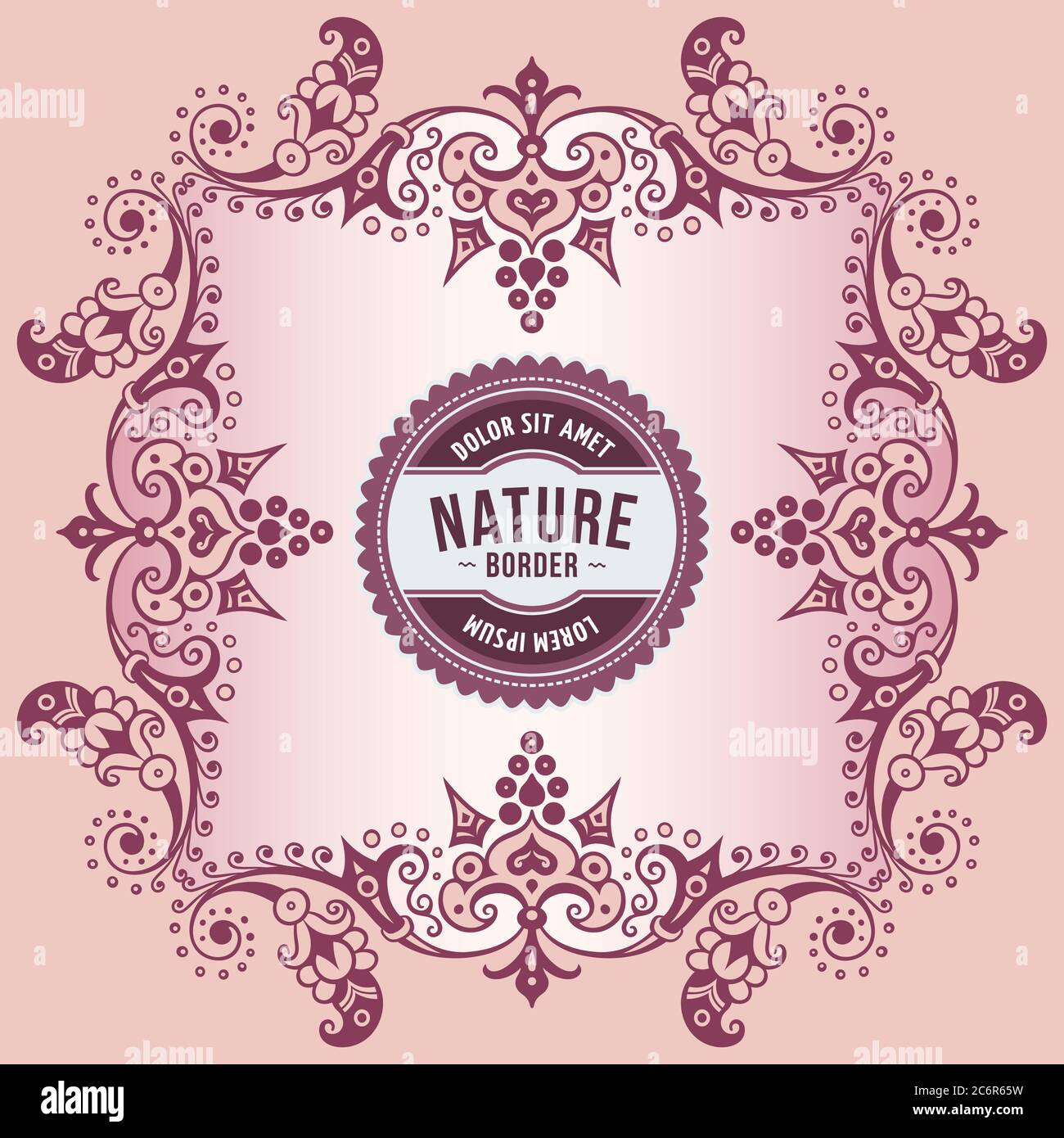 Vector ornamental nature vintage border Stock Vector Image & Art - Alamy