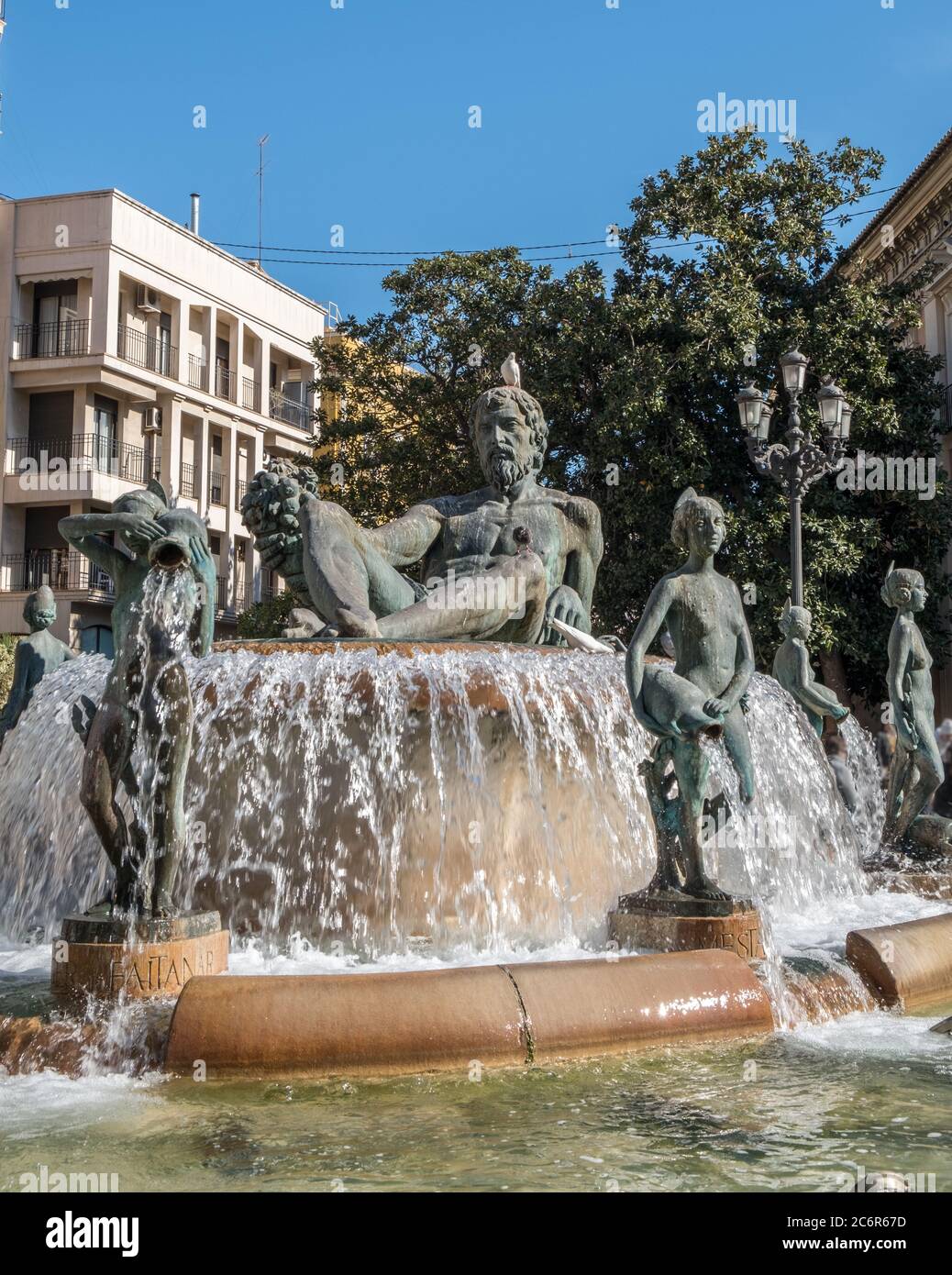 Fountain Rio Turia on Square of the Virgin Saint Mary, Valencia Tourist ...