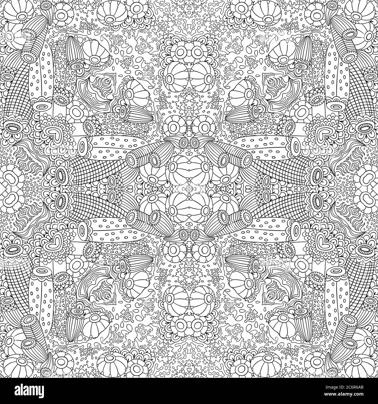 Vector fantasy hand drawn seamless pattern Stock Vector Image & Art - Alamy