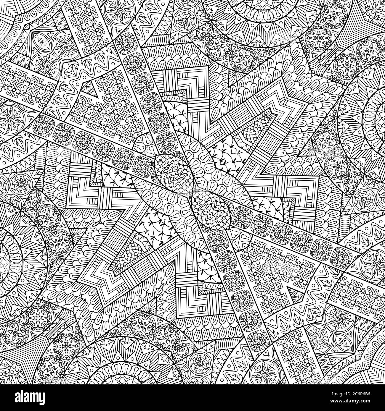 Vector ethnic hand drawn line art background Stock Vector Image & Art ...