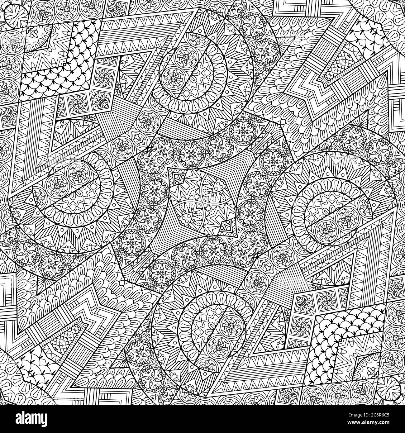 Vector ethnic hand drawn line art background Stock Vector Image & Art ...