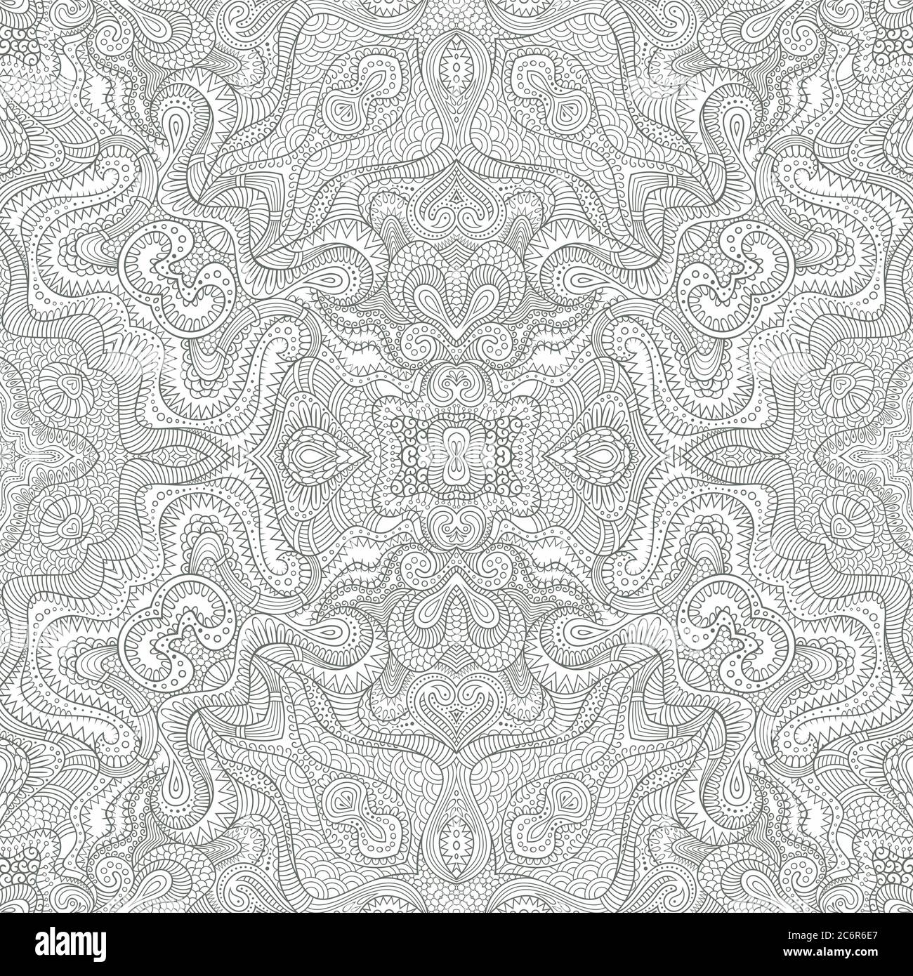 Vector outline ethnic hand drawn background Stock Vector Image & Art ...