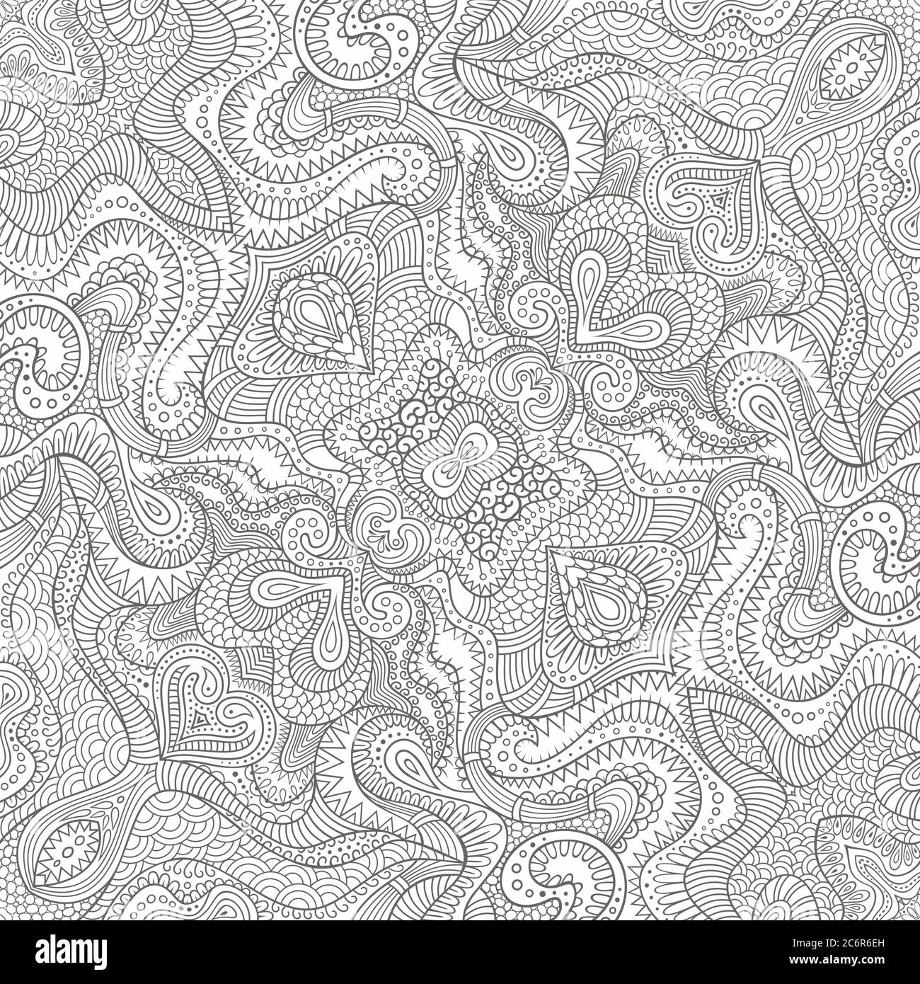 Vector outline ethnic hand drawn background Stock Vector Image & Art ...