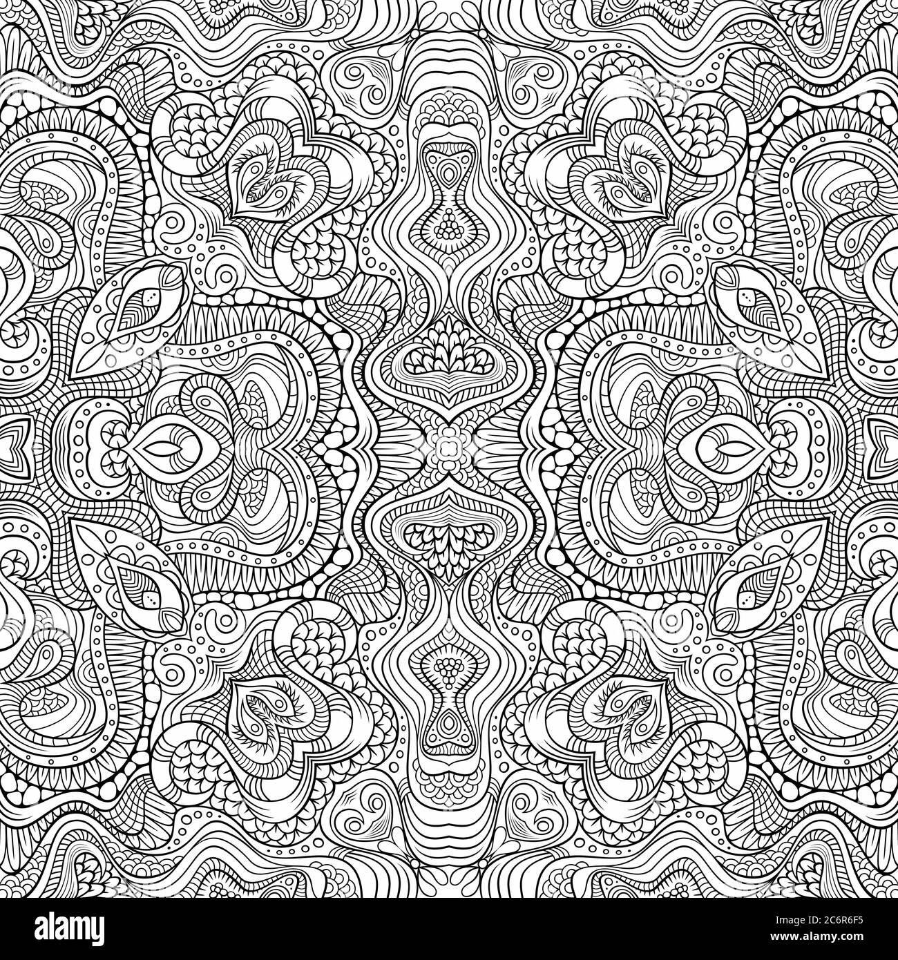 Vector abstract ethnic hand drawn seamless pattern Stock Vector Image ...