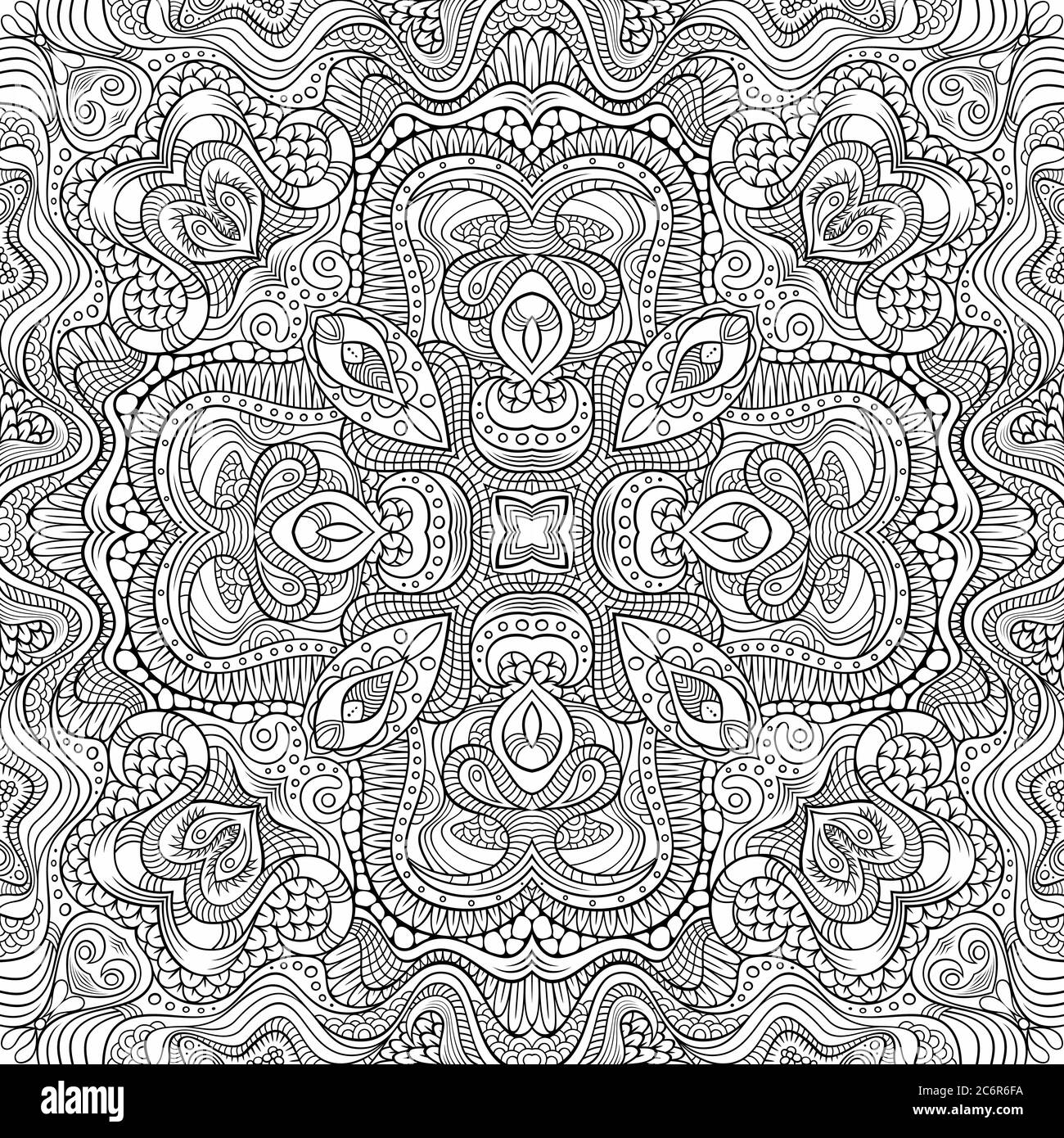 Vector abstract ethnic hand drawn seamless pattern Stock Vector Image ...