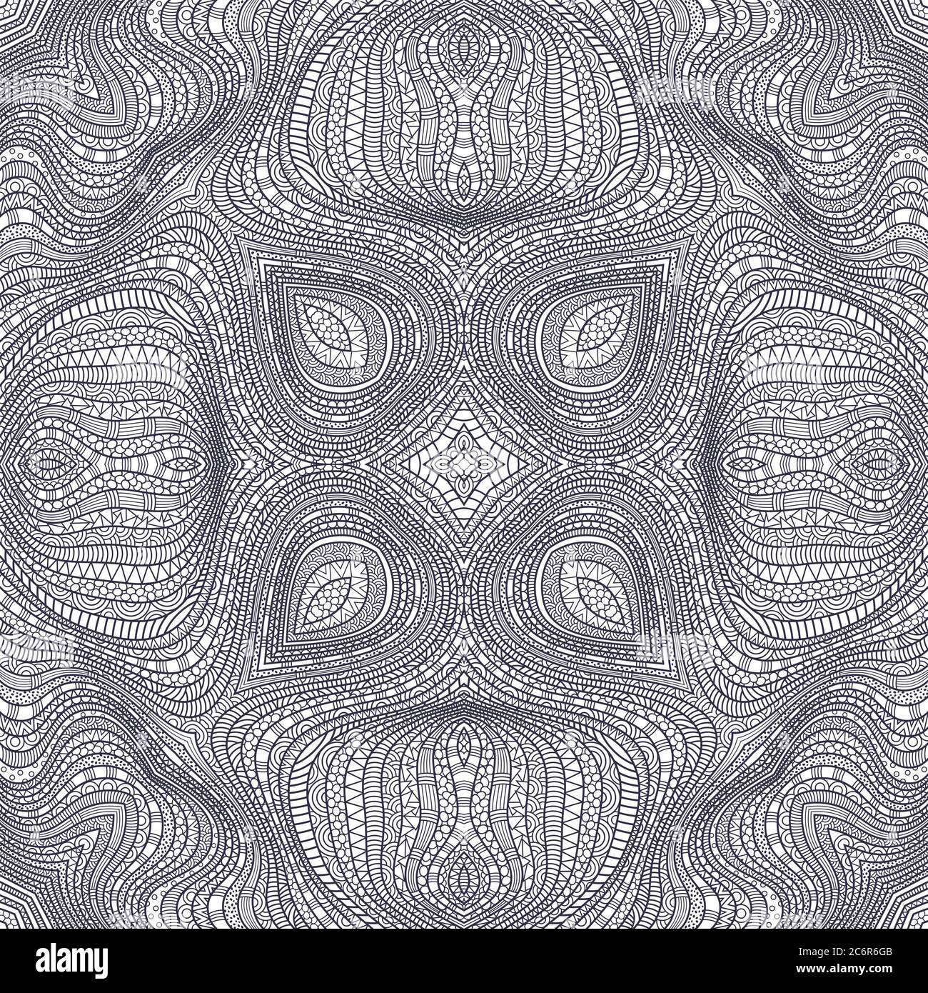 Abstract ethnic line art vector Seamless pattern Stock Vector Image ...