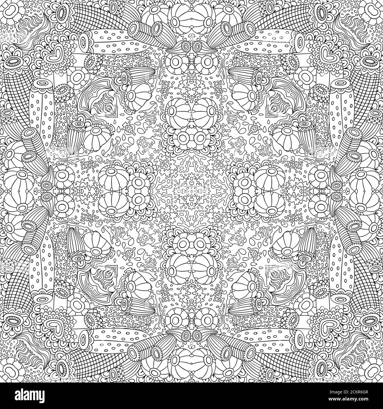 Vector fantasy hand drawn seamless pattern Stock Vector Image & Art - Alamy