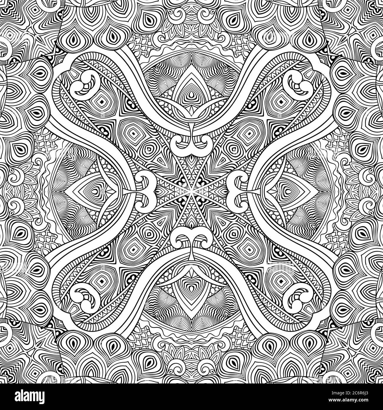 Linear zentangle pattern vector Cut Out Stock Images & Pictures - Alamy