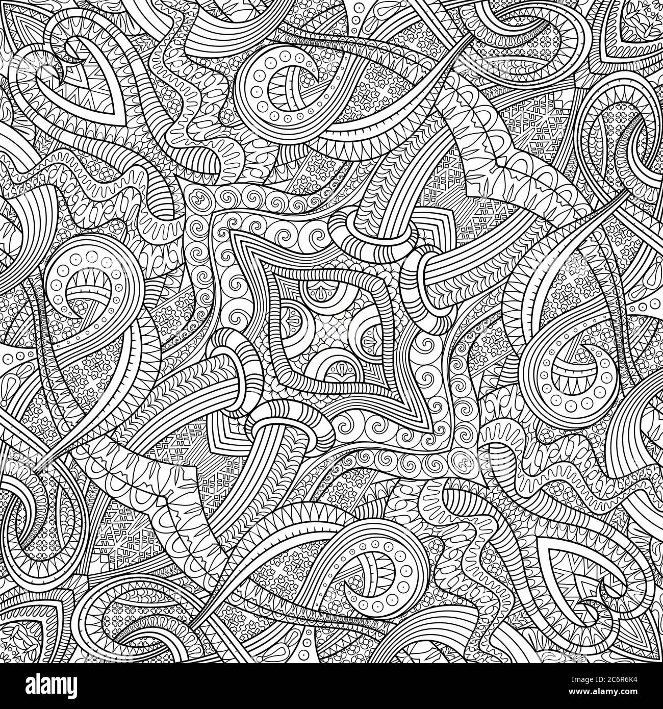 Vector ethnic hand drawn line art background Stock Vector Image & Art ...