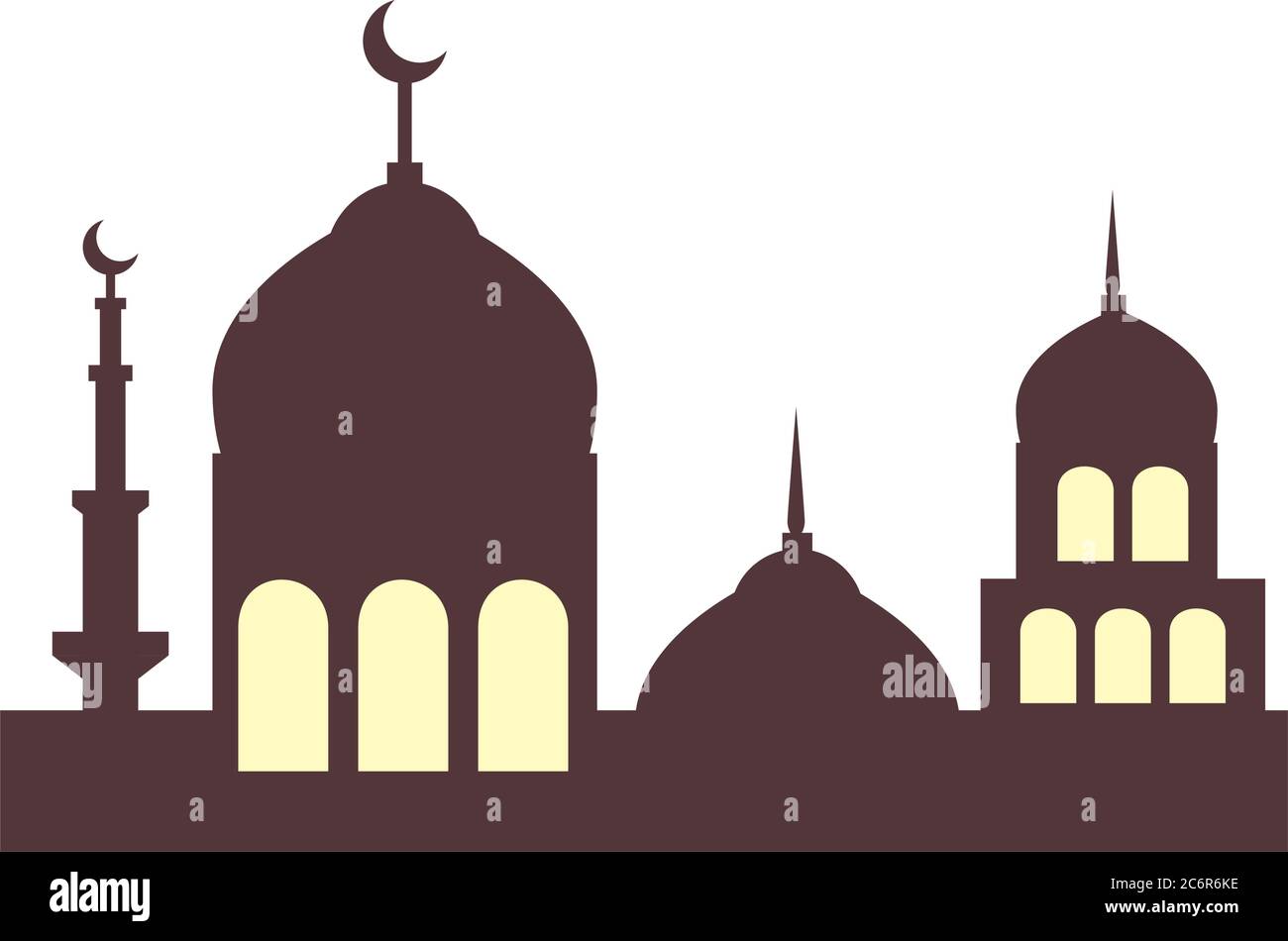 facade mosque islam structure on white background Stock Vector Image ...