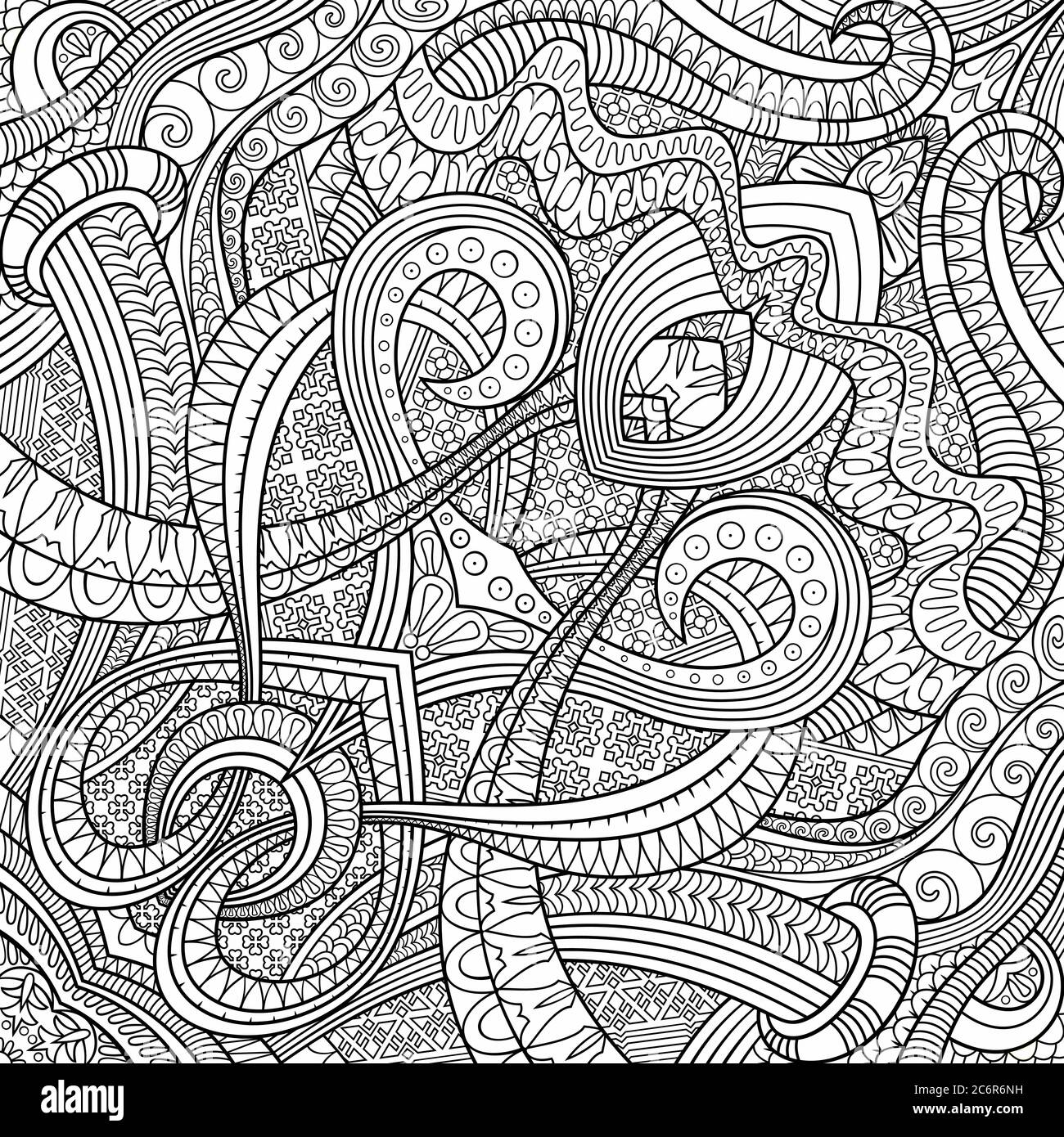 Vector ethnic hand drawn line art background Stock Vector Image & Art ...