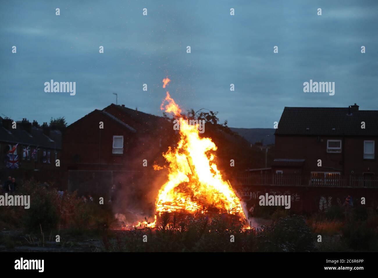 A bonfire is lit on Belfast's Shankill Road as bonfires were set to be ...